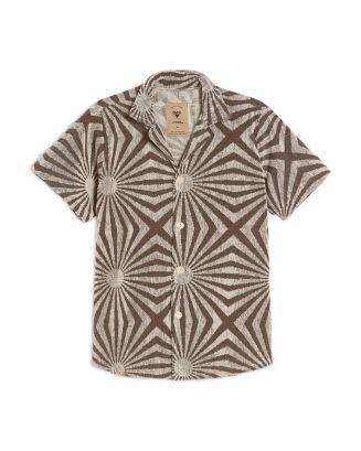 OAS Cotton Terry Jacquard Regular Fit Button Down Shirt | Bloomingdale's