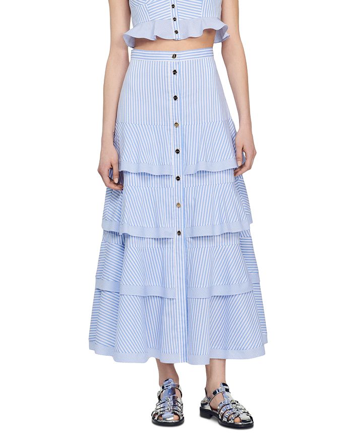 Sandro Cavalie Ruffled Maxi Skirt | Bloomingdale's
