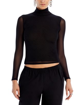 AQUA Mesh Turtleneck - 100% Exclusive | Bloomingdale's