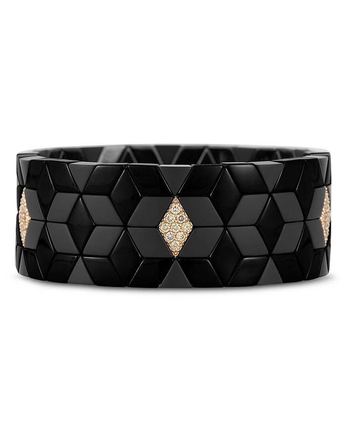 Roberto Demeglio 18K Rose Gold Black Ceramic & Diamond Statement Bracelet | Bloomingdale's