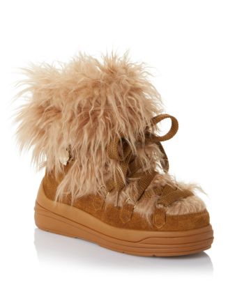 Moncler Women's Insolux Faux Fur Trim Snow Boots | Bloomingdale's