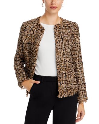Kobi Halperin Lisa Tweed Fringe Trim Jacket | Bloomingdale's