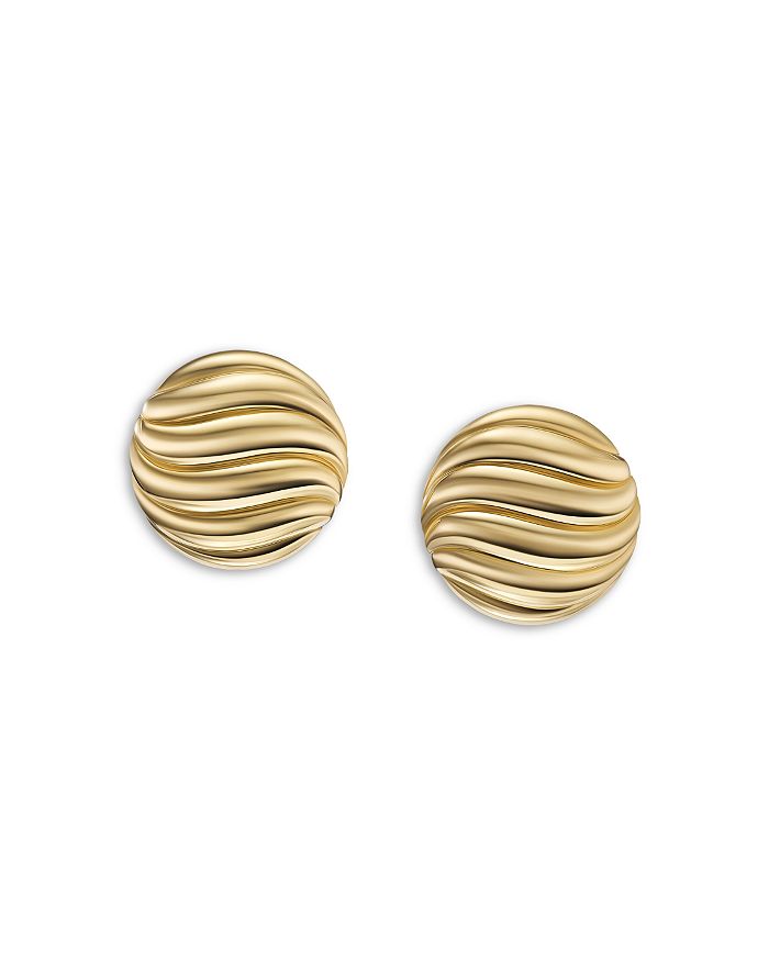 David Yurman Sculpted Cable Stud Earrings in 18K Yellow Gold ...