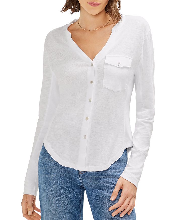 Three Dots Button Front Panel Shirt | Bloomingdale's
