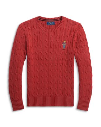 Ralph Lauren Boys' Polo Bear Cable Knit Sweater - Little Kid, Big Kid ...