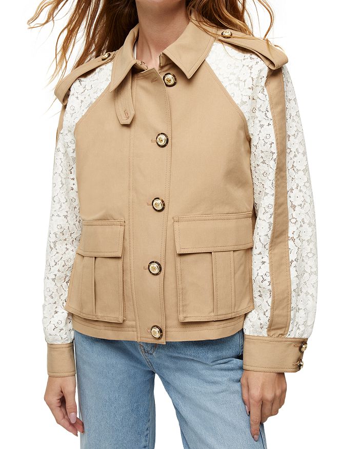 Veronica Beard Oda Mixed Media Coat | Bloomingdale's