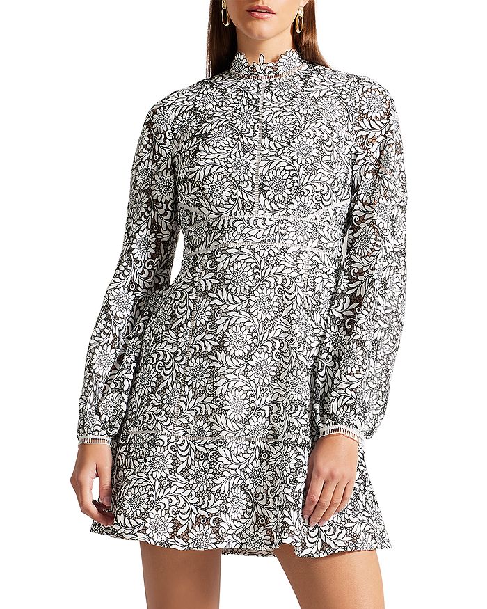 Ted Baker Hudsyn Fit and Flare Mini Dress With Ladder Trim | Bloomingdale's