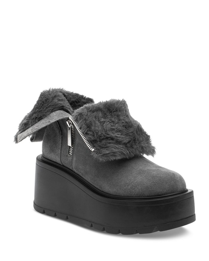 J/Slides Women's Vapor Fleece Lined Platform Booties | Bloomingdale's