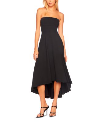 Click here for Susana Monaco Mesh Trim High Low Strapless Dress prices