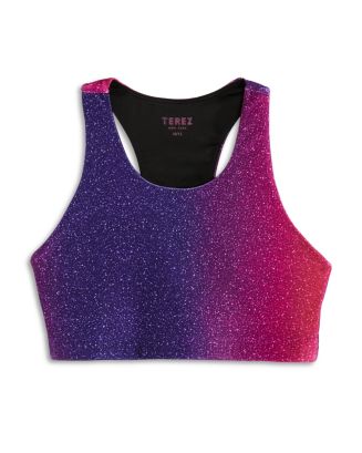 Terez Girls' Hi Shine Jewel Glitter Sports Bra - Big Kid | Bloomingdale's