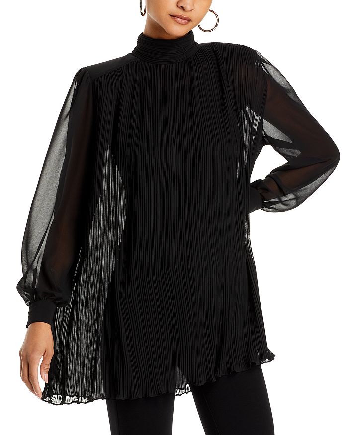 FRAME Strong Shoulder Pleated Top | Bloomingdale's