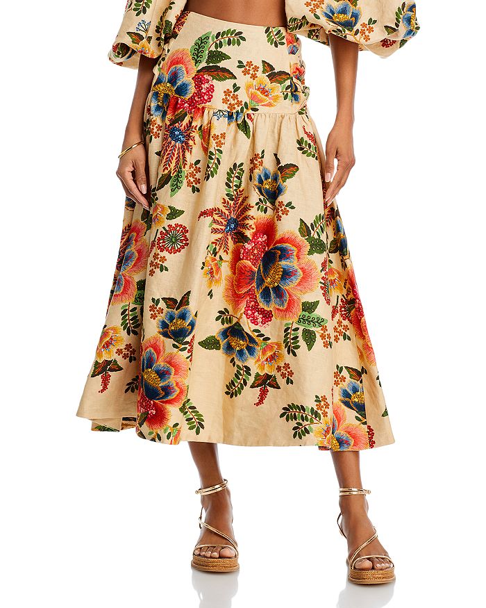 FARM Rio Delicate Garden Midi Skirt | Bloomingdale's