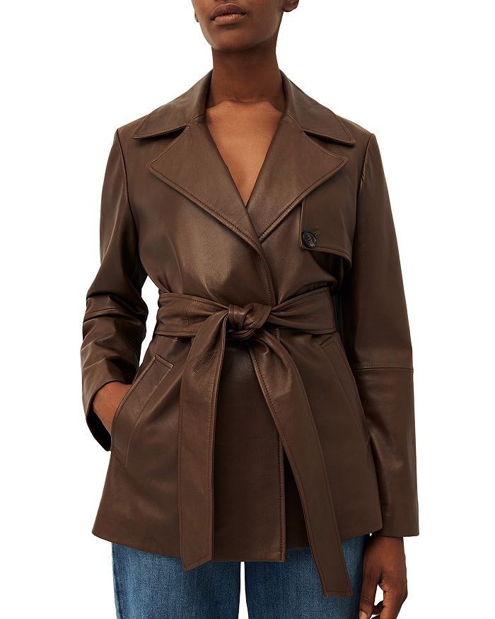 Marella Garbata Leather Trench Jacket | Bloomingdale's