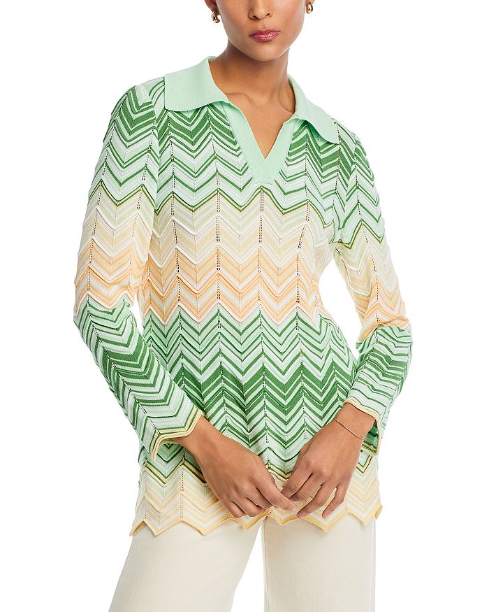 Misook Chevron Pointelle Tunic | Bloomingdale's