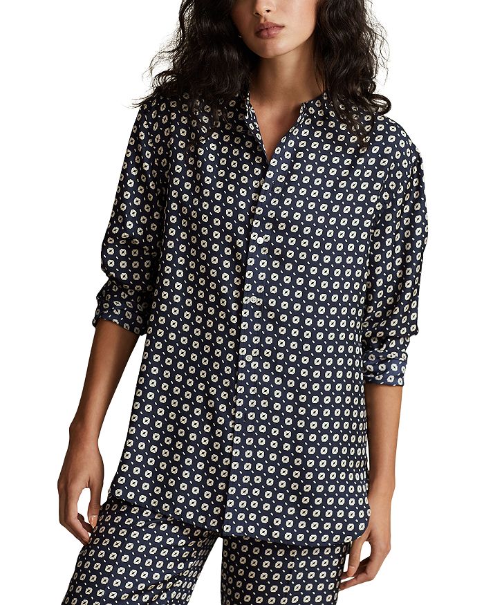 Ralph Lauren Silk Geo Print Shirt | Bloomingdale's