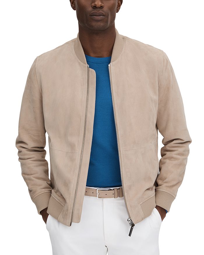 REISS Dilan Suede Full Zip Bomber Jacket | Bloomingdale's