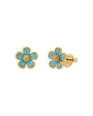 Kate Spade New York Cubic Zirconia Fleurette Stud Earrings Green