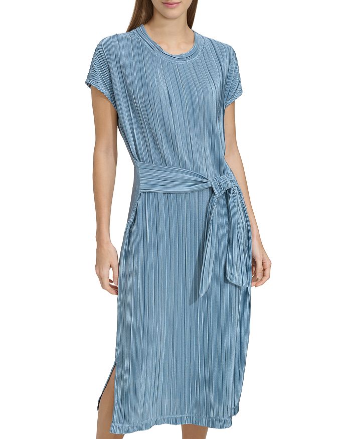 Marc New York Short Sleeve Plissé Midi Dress | Bloomingdale's