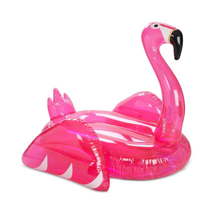 Funboy Inflatable Clear Pink Glitter Flamingo Float | Bloomingdale's