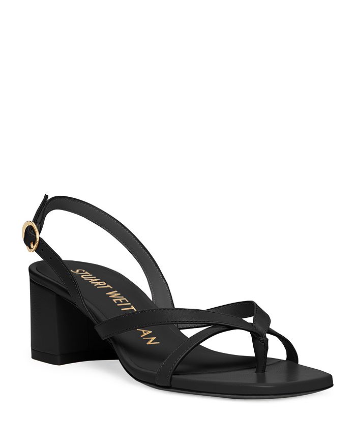 Stuart Weitzman Women's Oasis Strappy Slingback Block Heel Sandals ...