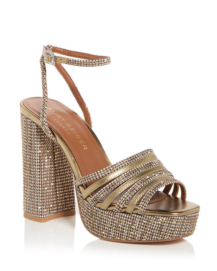 KURT GEIGER LONDON Women's Pierra High Block Heel Platform Sandals | Bloomingdale's
