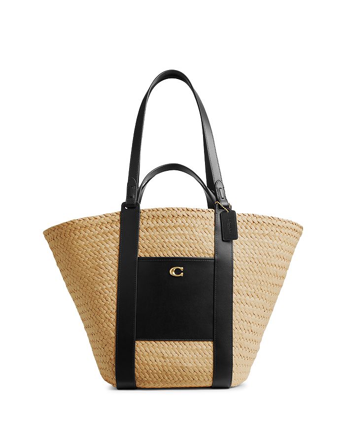 COACH Medium Straw Tote | Bloomingdale's