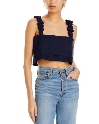 Ramy Brook Cora Cropped Linen Top | Bloomingdale's
