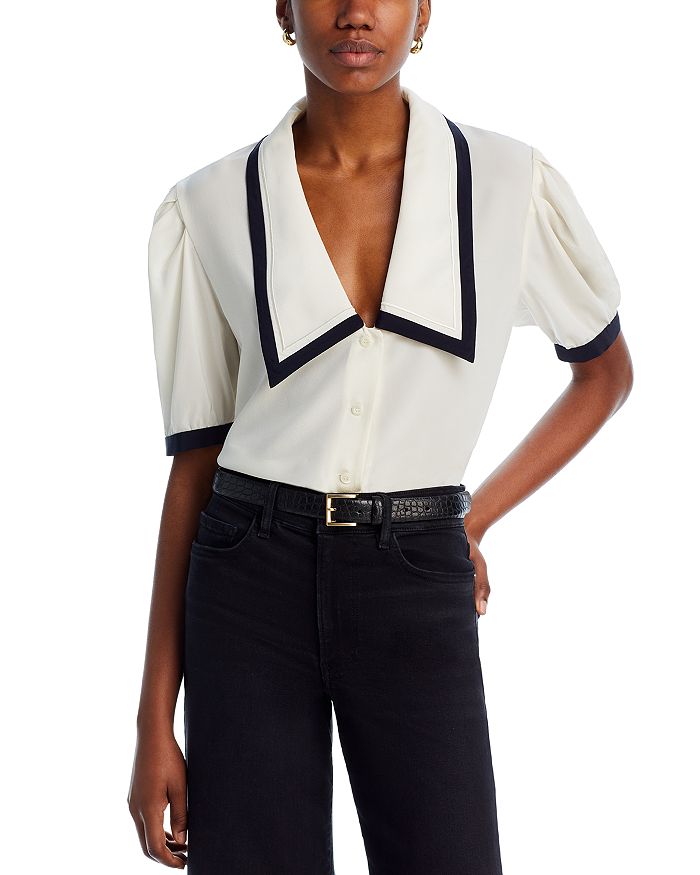 FRAME Silk Sailor Blouse | Bloomingdale's