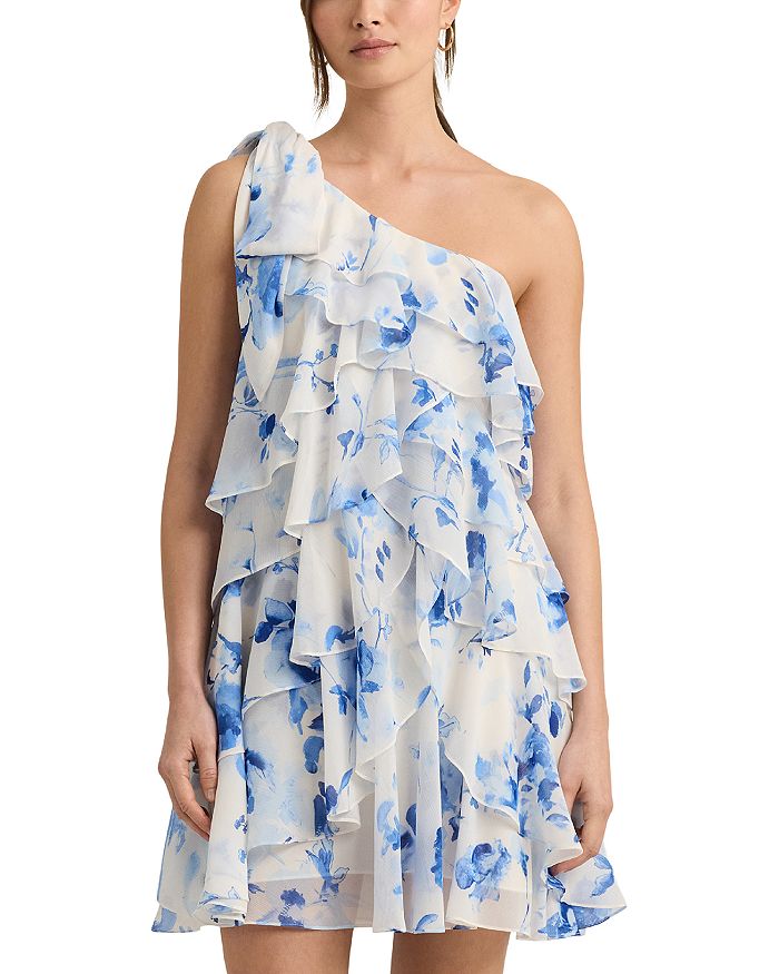 Ralph Lauren Printed One Shoulder Ruffled Dress | Bloomingdale's