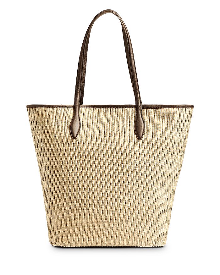 Madewell Leather Trimmed Straw Tote | Bloomingdale's