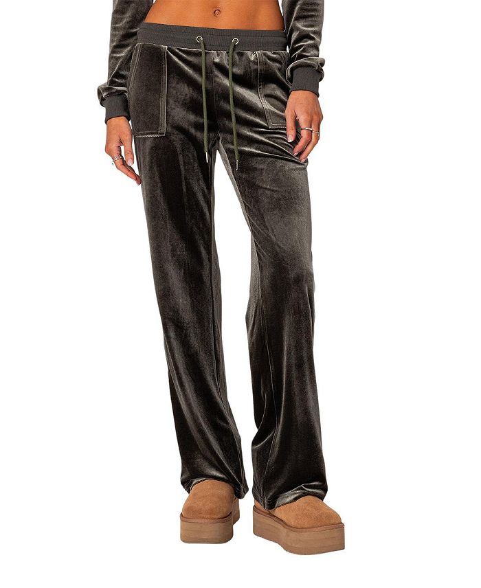 Edikted Camron Velvet Sweatpants | Bloomingdale's