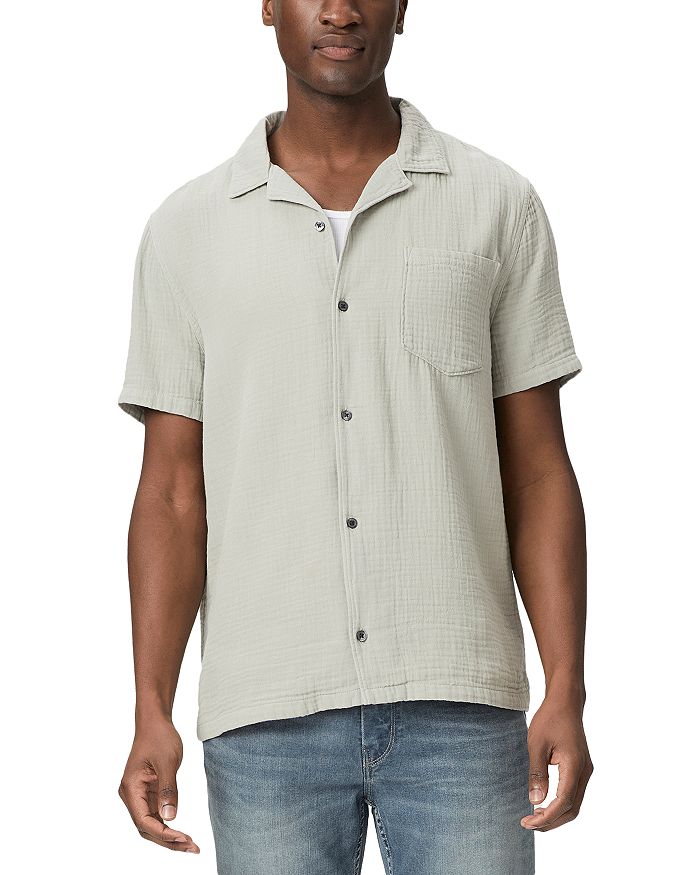 PAIGE Ellerton Cotton Regular Fit Button Down Camp Shirt | Bloomingdale's