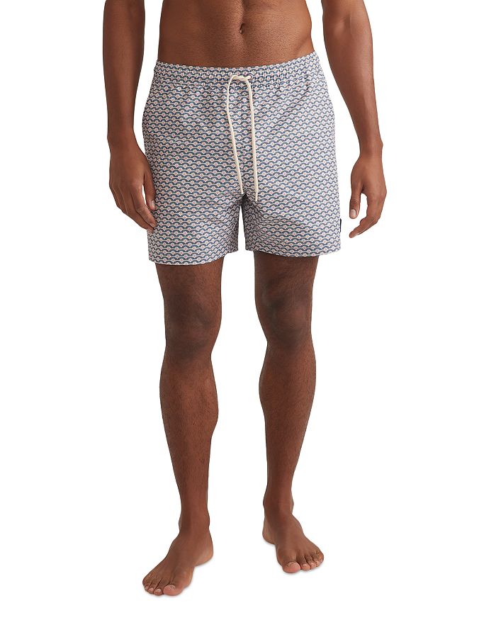Marine Layer Mechanical Stretch Printed 6" Swim Trunks | Bloomingdale's