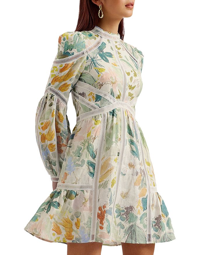 Ted Baker Tealan Linen Floral Mini Dress | Bloomingdale's