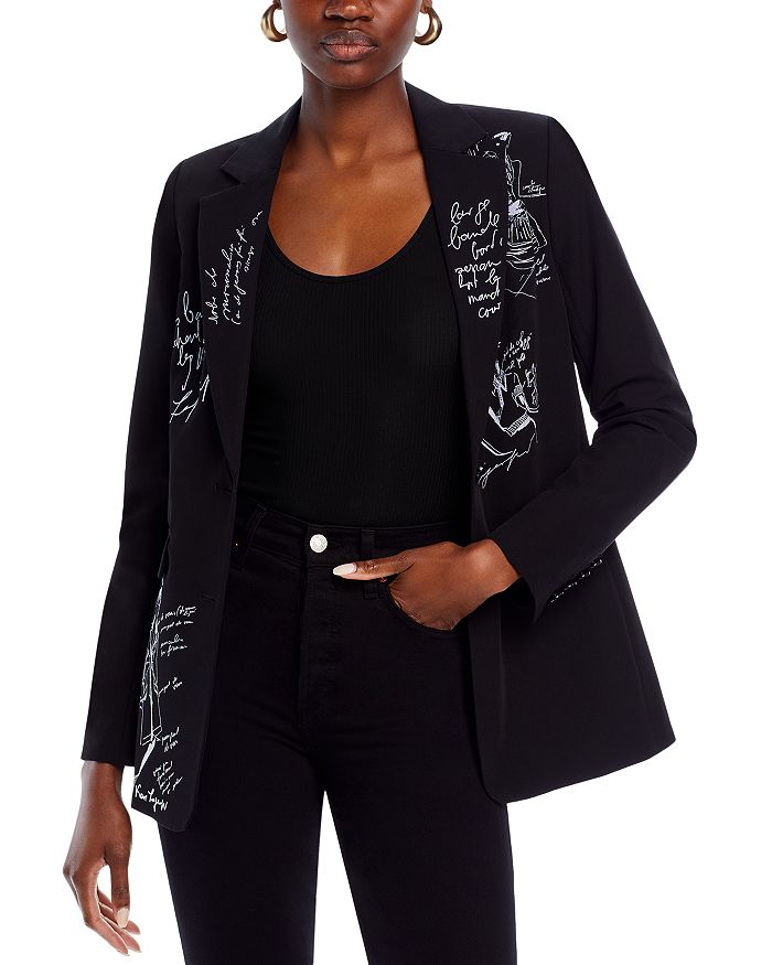 KARL LAGERFELD PARIS Script Print Blazer | Bloomingdale's