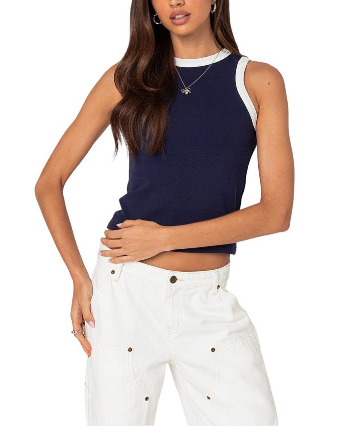 Edikted Tammy Contrast Tank Top | Bloomingdale's