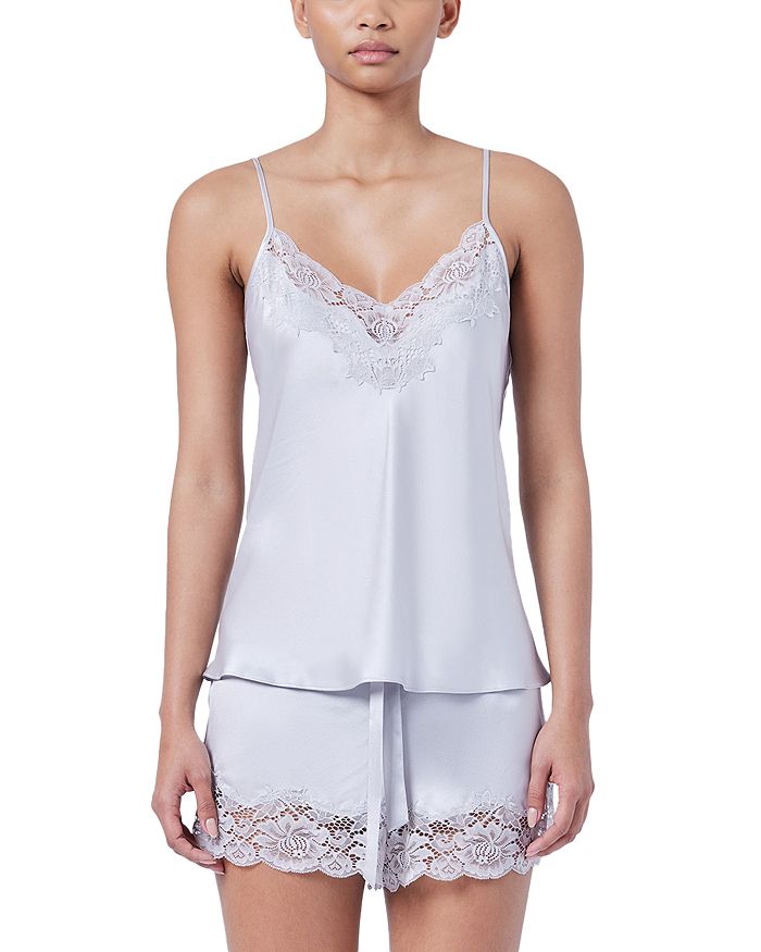GINIA Silk Lace Trim Sleep Camisole | Bloomingdale's
