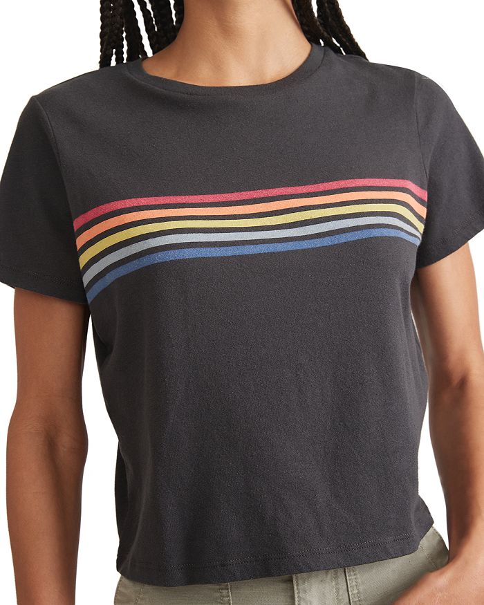Marine Layer Striped Graphic Cropped Tee | Bloomingdale's