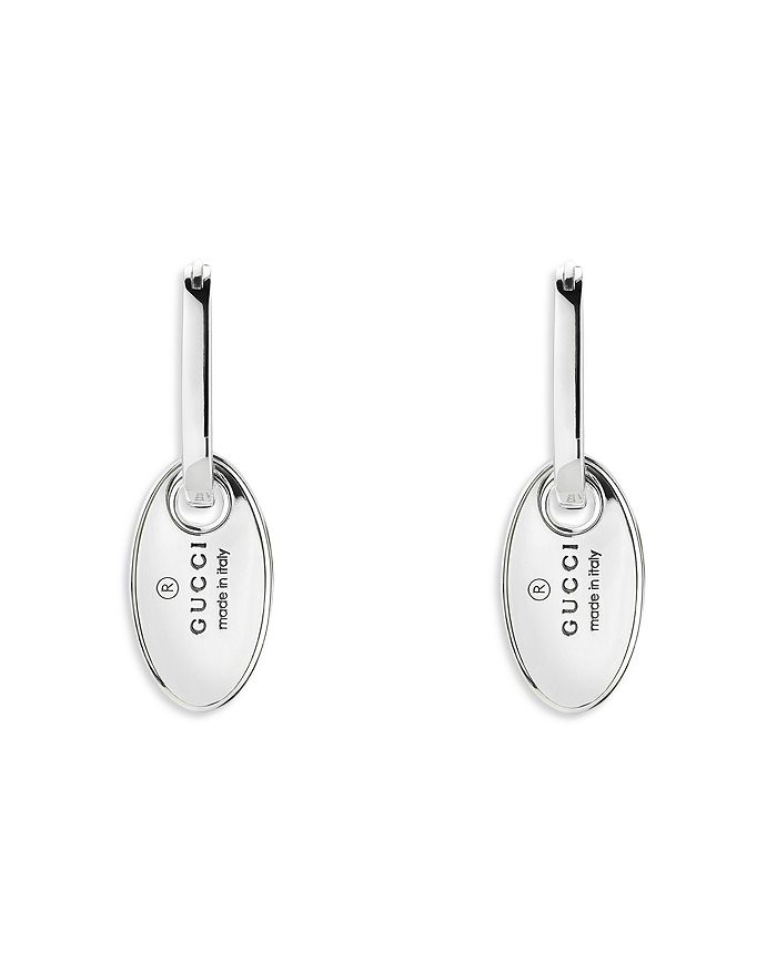 Gucci Sterling Silver Trademark Oval Drop Earrings | Bloomingdale's