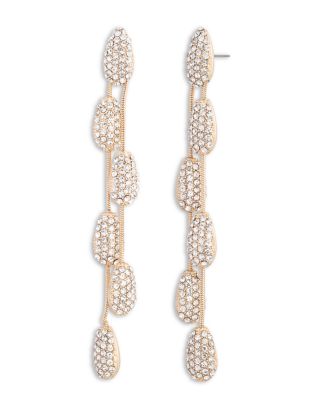 Ralph Lauren Pavé Pear Shape Double Row Linear Drop Earrings ...