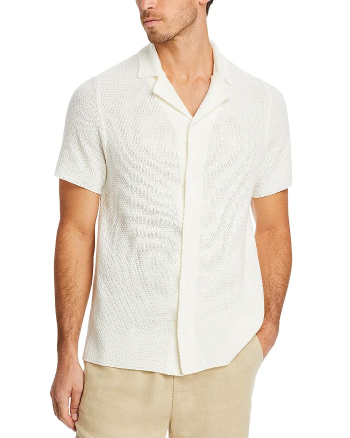 Onia Cotton Blend Textured Knit Button Down Camp Shirt | Bloomingdale's