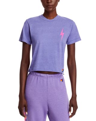 Aviator Nation Bolt Boyfriend Cropped Tee | Bloomingdale's