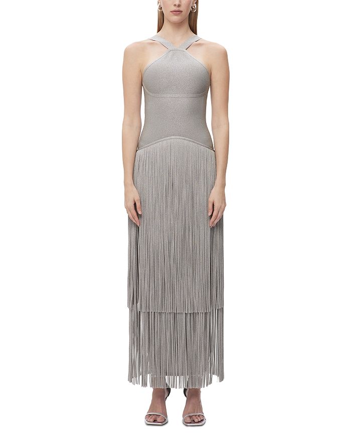 Hervé Léger Kennedy Metallic Fringe Gown | Bloomingdale's