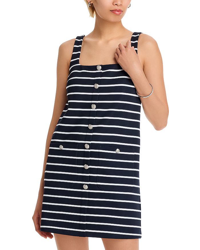 Veronica Beard Tibbie Striped Button Front Dress | Bloomingdale's