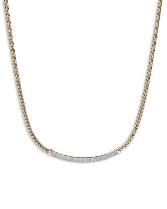JOHN HARDY 14K Yellow Gold JH Essentials Diamond Pavé Curved Bar ...