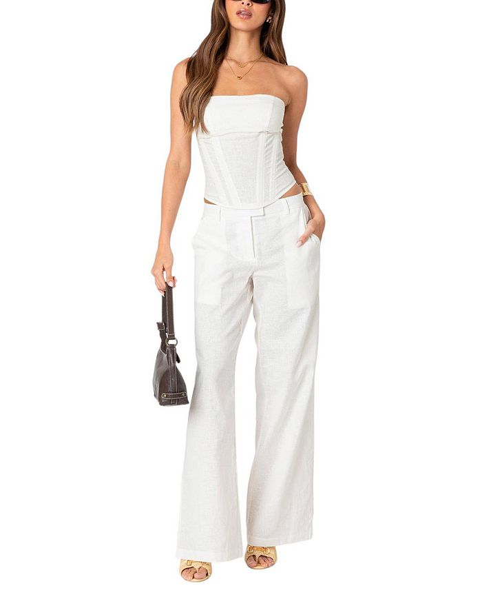 Edikted Arya Linen Look Pants | Bloomingdale's