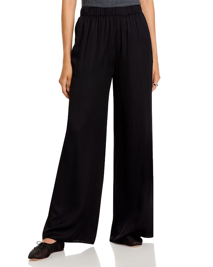 ATM Anthony Thomas Melillo Satin Wide Leg Pull On Pants | Bloomingdale's