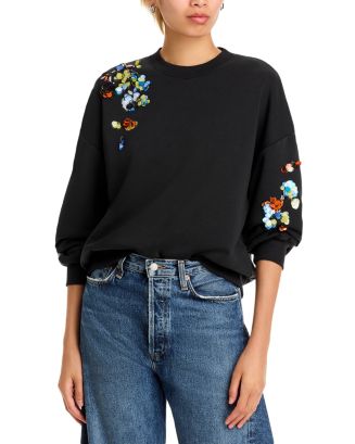 Cinq à Sept Brandy Floral Sequin Sweatshirt | Bloomingdale's