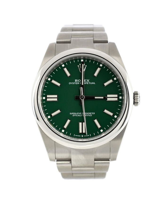 Pre-Owned Rolex Oyster Perpetual Datejust Mint Green Automatic Watch in ...