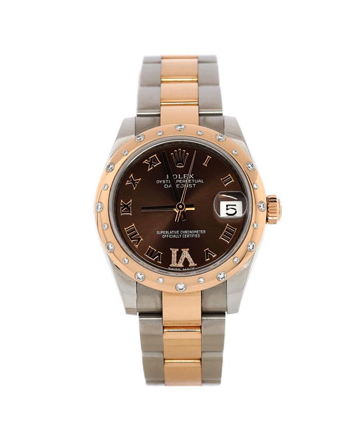 Pre-Owned Rolex Oyster Perpetual Datejust Chocolate Brown Automatic ...